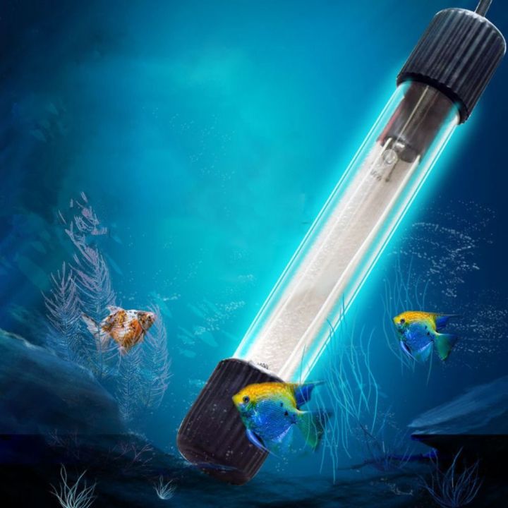 Aquarium Clean Light 3/5/7/9/13W Fish UV Sterilization Lamp Black Glass ...