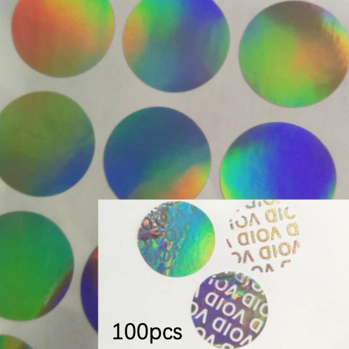 100pc 2cm Stickers Laser Void Circular Shape Blank Void Anti ...