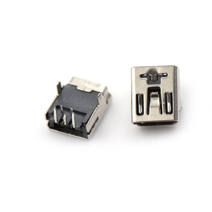 10Pcs Mini USB Female 5 Pin Type B Right Angle PCB Socket Connector 2 ...