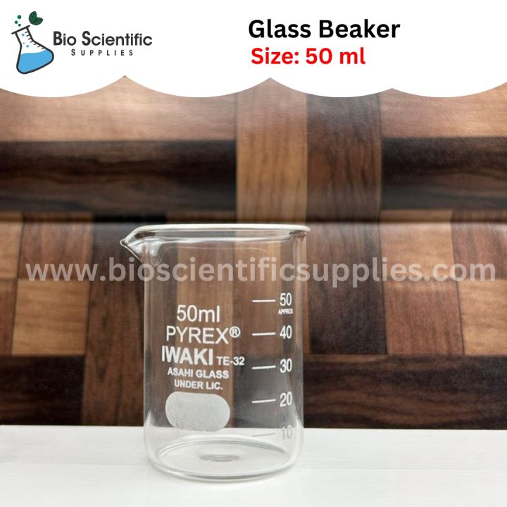 Glass Beaker 50 ml Pyrex, Low Form Griffin, Borosilicate 3.3 Glass ...