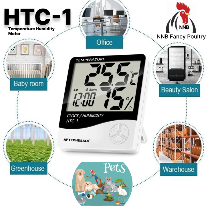 HTC-1 Digital LCD Temperature Controlling Humidity Meter Indoor Room ...