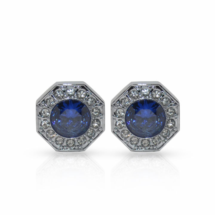 Cufflers Novelty Silver Hexagonal Cufflinks CU-2035 with Free Gift Box ...