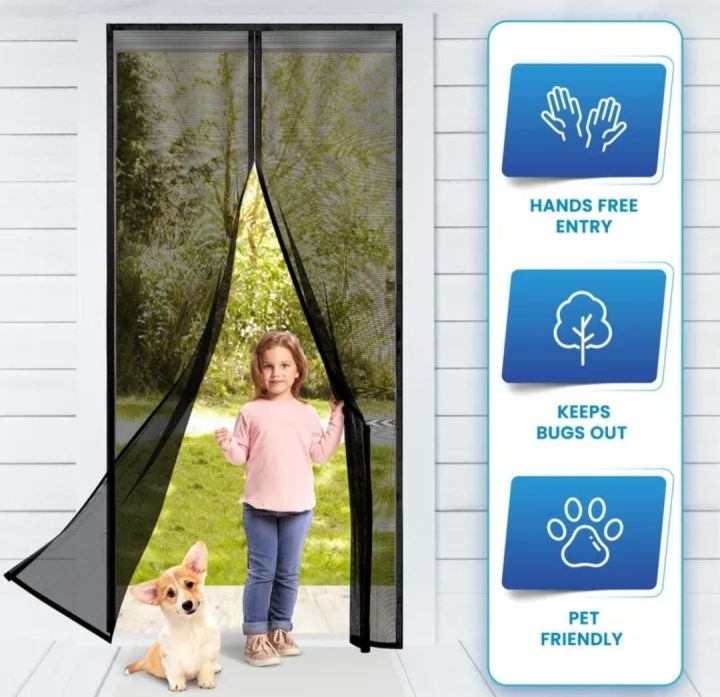 RNN Magic Mesh Deluxe Hands Free Magnetic Screen Door Mesh Curtain ...