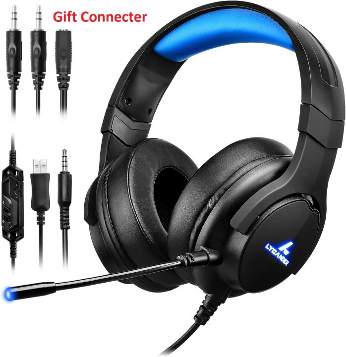 LYCANDER LGH568 USB Headset with Detachable Microphone, Hybrid 3.5mm ...