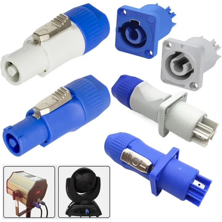 3 Pin Male Plug 20A Powercon Connector 250V 3 PIN Stage Light LED Power ...