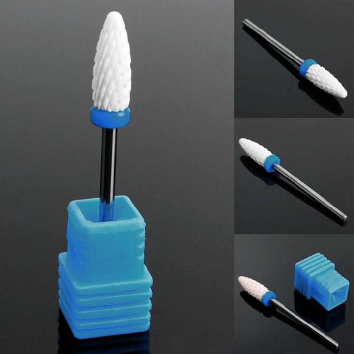 1 Pcs Nail Cone Tip Ceramic Carbide Nail Drill Bit Rotate Burr Milling ...