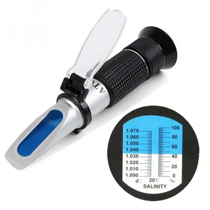 Refractometer Handheld Optical Salinity Meter 0-100% Mariculture Food Seawater Salinity ...