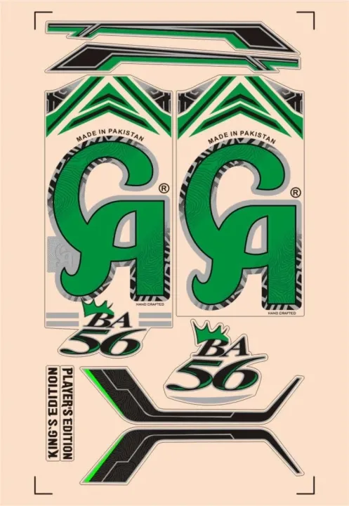 CA B.A 56 Inspired Babar Azam Style Cricket Bat Sticker Set – Premium ...