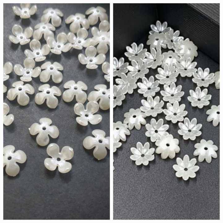 10 gm 4 Petal & Small Flower Shaped Acrylic Beads Making Crafts DIY ...