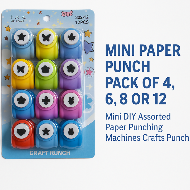 Quick Mart | Mini Paper Punch Set – Pack of 4, 6, 8 or 12 | Shape Craft ...