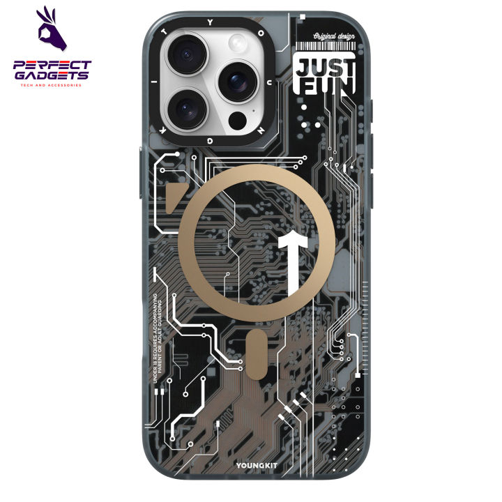 YOUNGKIT Futuristic Desert Gold Circuit Board For Apple iPhone 16 Pro ...