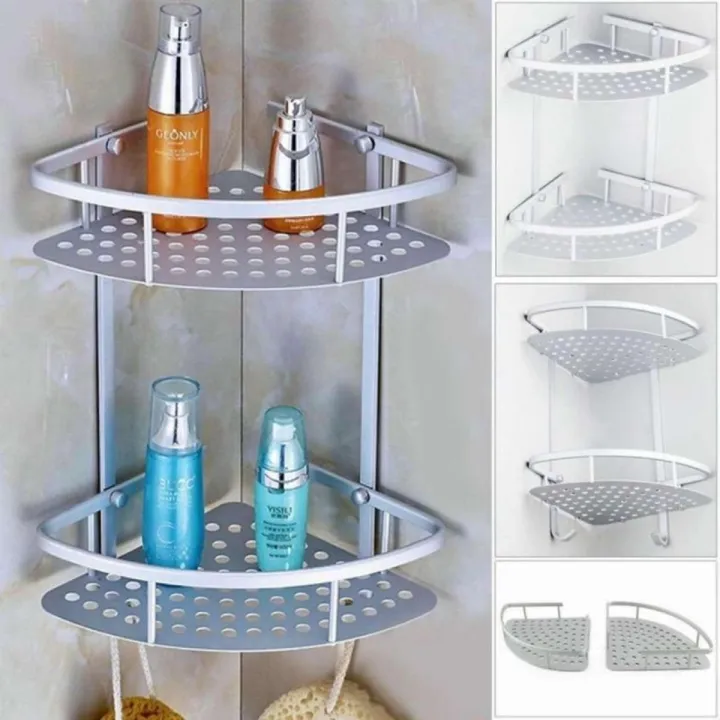 2 Layer Aluminium Corner Rack | Daraz.pk