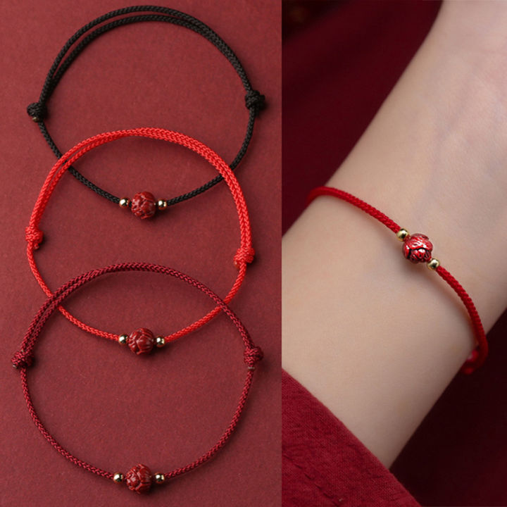 Cinnabar Lotus Protection Lucky Red String Natural Cinnabar Protection ...