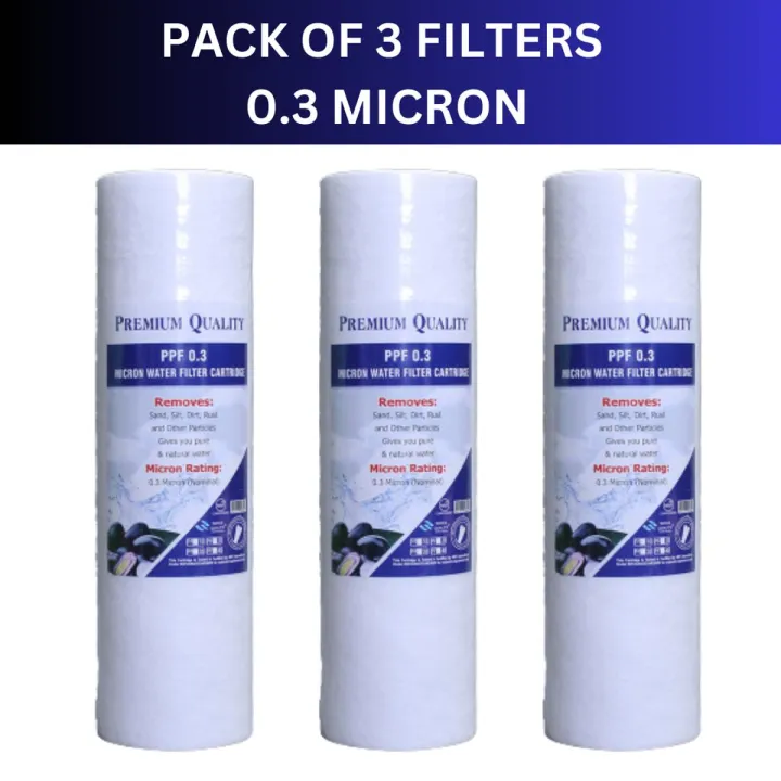 Pack Of 3 Water Filter Cartridge Replacement Ppf 0.3 Micron | Daraz.pk