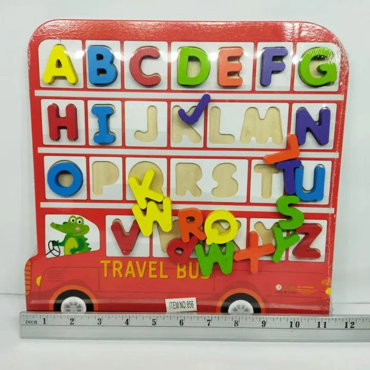 Digital Wooden Alphabet bus - Toy car - Alphabet sorting - Alphabet ...
