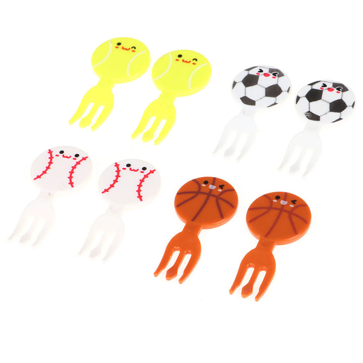 8Pcs Mini Football Sport Fruit Fork Cartoon Snack Cake Dessert Food ...