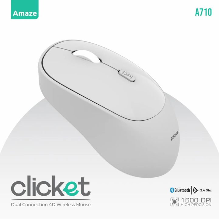 Amaze A710 Clicket Dual Mode Wireless Mouse Bluetooth and 2.4G with ...