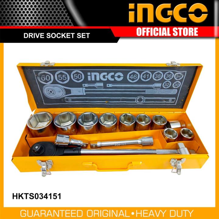 INGCO 15pcs 3/4" DR.Socket Set 30-60mm | Daraz.pk