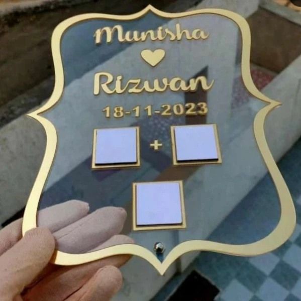 Customized Nikah Thumb Frame/board | Bride and grooms Thumb Print Frame ...