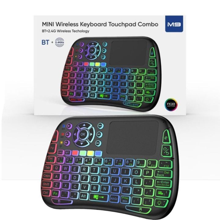 M9 Mini Wireless Keyboard Bluetooth Dual Connection 2 4ghz Air Touchpad Mouse Compatible