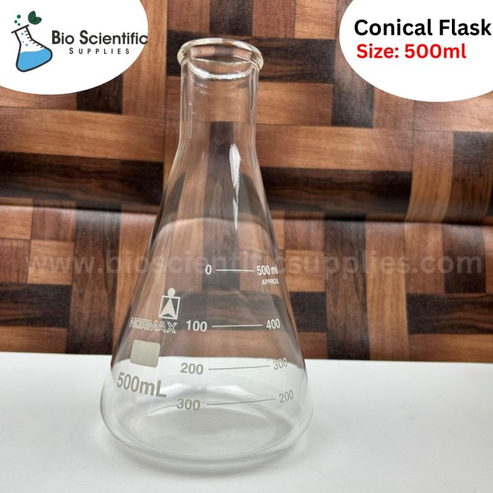 Normax - Borosilicate 3.3 Graduated Conical Glass Flask / Elementary ...