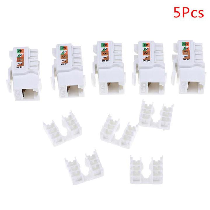 5Pcs CAT6 RJ45 110 Punch Down Keystone Computer Module Network Ethernet ...
