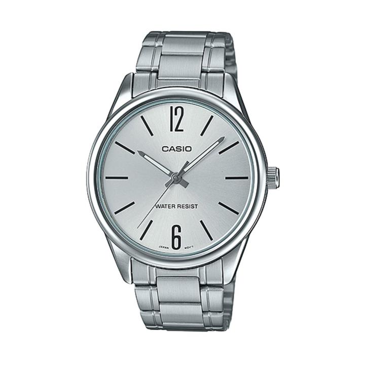 Casio General Mens Quartz Analog Silver Dial Silver Stainless Steel Bracelet Watch-MTP-V005D ...