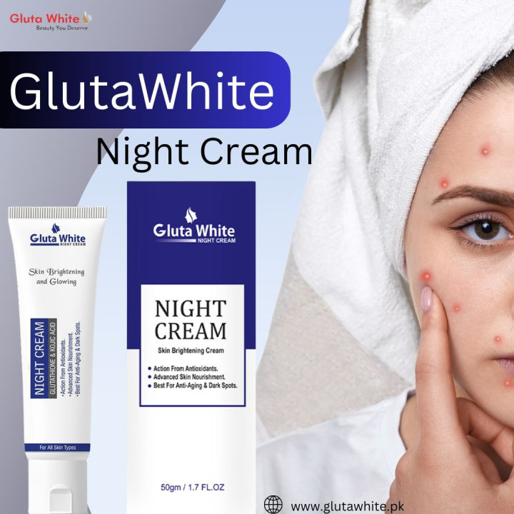Gluta Night Cream for Face Whitening & Glowing Skin – First Time Launch ...