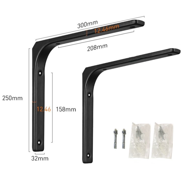 1 Pair Right Angle Metal Floating Shelf Brackets Wall Mounted Brackets ...