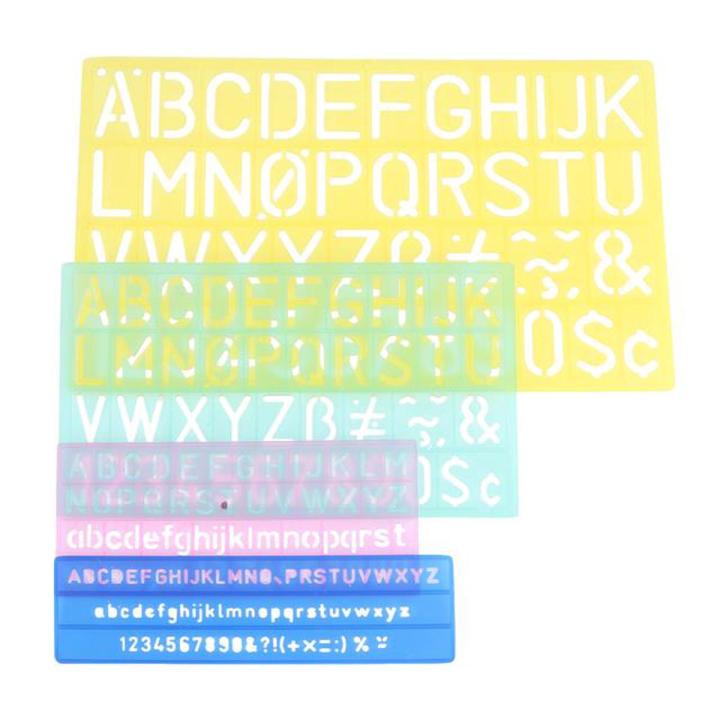 4 Sets English Letter Digital Template Ruler Diy Plastic Template Ruler ...