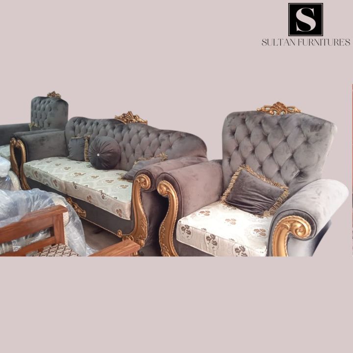 Sultan furniture's- 5 seater bridal sofa set- in dark brown colour with deco on carving | Daraz.pk