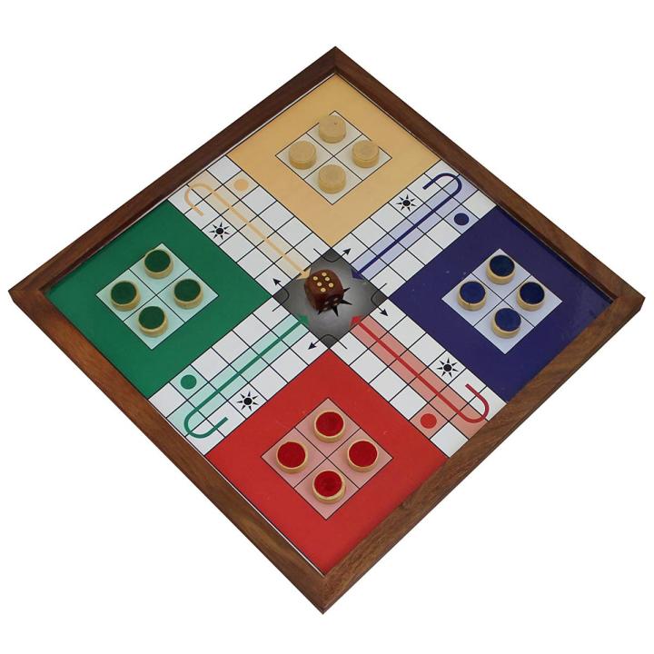 Handmade Ludo Game Wooden Board Four Players | Daraz.pk