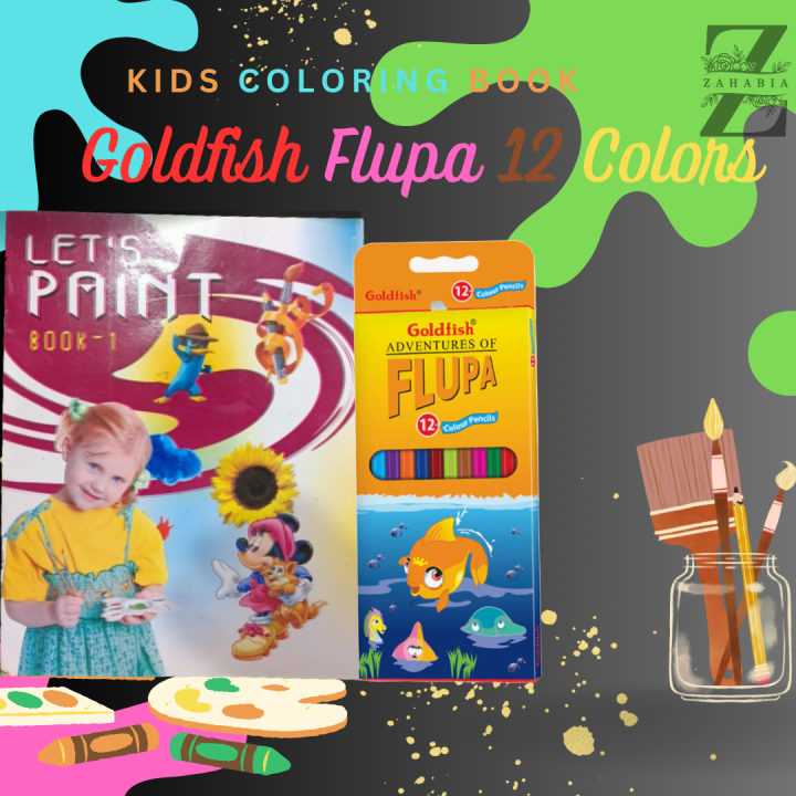 Goldfish 12 Color Adventure Of Flupa With Coloring Kids Book - Goldfish ...