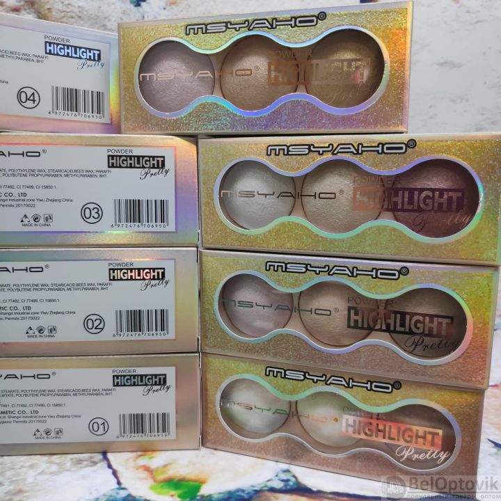 Pack of 1 MSYAHO 3 Color Highlighter Kit - Radiant Makeup Palette for ...