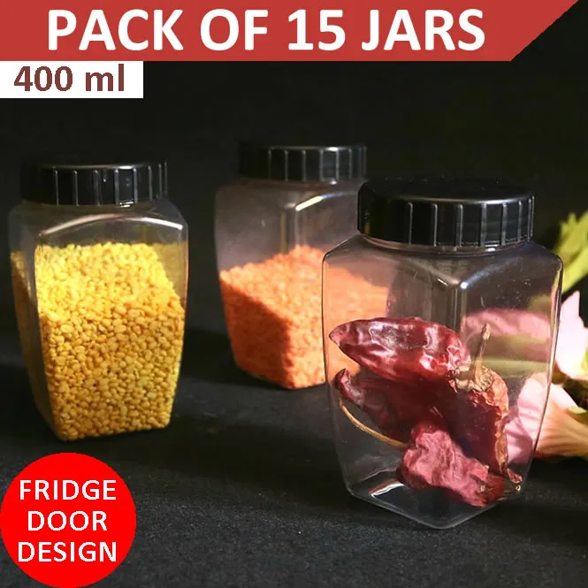 Pack of 15 Pcs Kitchen Jars - 400 GMS (SUGER) STORAGE JAR - JARS SET ...