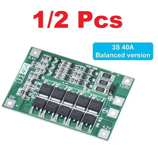 1/2 Pcs 3S 40A BMS 11.1V 12.6V Lithium Battery Protection Board with ...