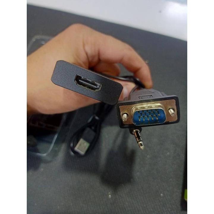 VGA to HDMI Converter Adapter with 3.5mm Audio USB Power 1080P VGA HDMI ...