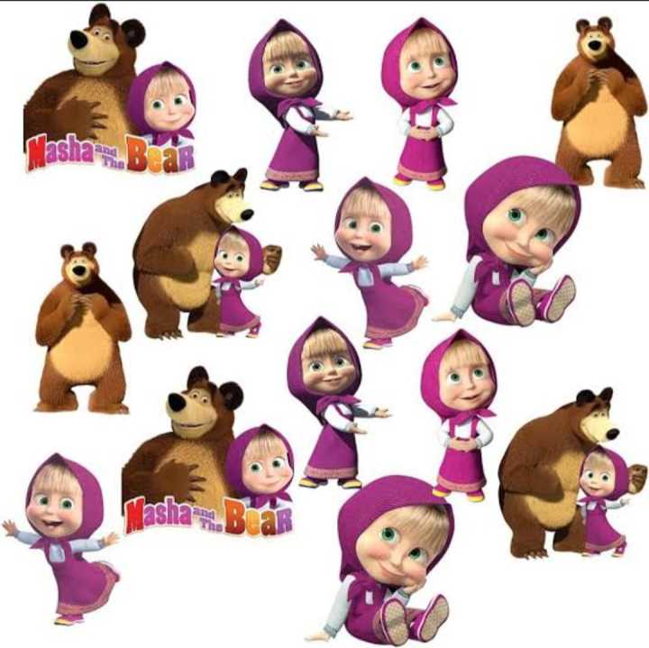 Masha and bear Theme Cartoon Stickers Pack For Laptop, Desk, Notebook ...
