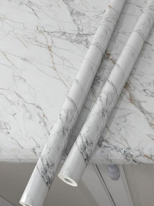 Marble Sheet Sticker – White & Grey Gold 60 cm x 200 cm marble Sheet ...