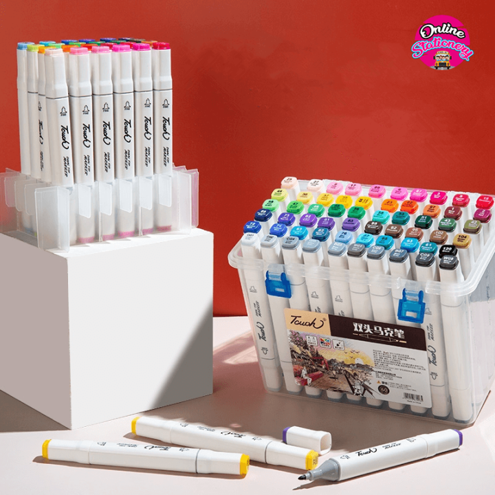 Touch Markers Dual Tip Graphic Al-cohol Marker Set In 12/ 24, 36 & 48 ...