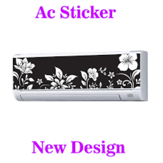 Flowers AC Skin Sticker Full Wrapped Air Conditioner Decal Home & Kitchen Bedroom Decor Home ...
