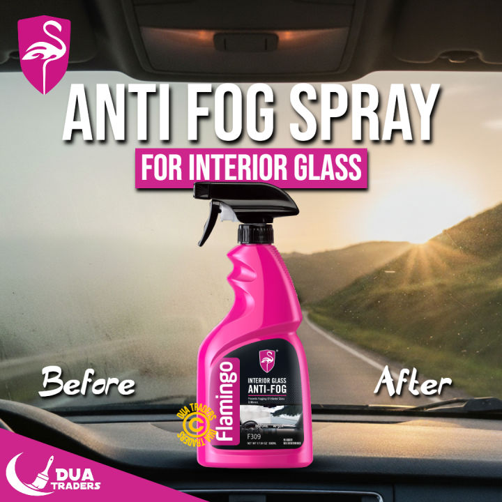 FLAMINGO Car Glass ANTI-FOG Spray 500ml, Rain Repellent, Moist Remover ...