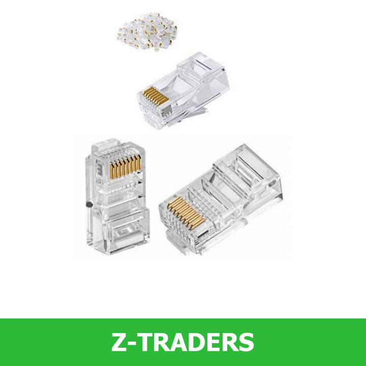 Pack Of 50 Ethernet Rj45 Connector Ethernet Modular Crimp Connectors
