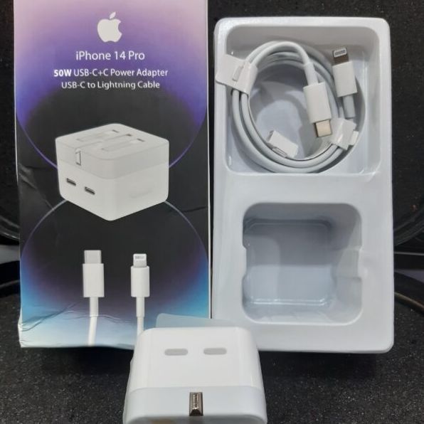 IPhone 14 Pro 50W USB-C+C Power Adopter USB-C to Lighning Cable High ...