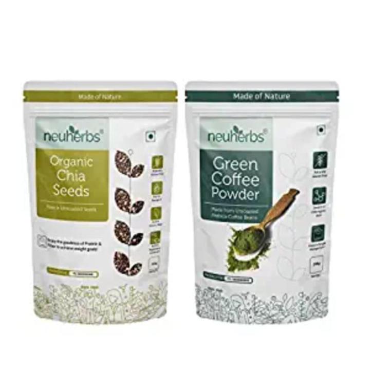 Neuherbs Green coffee bean powder and Chia Seeds Combo For Weight loss ...