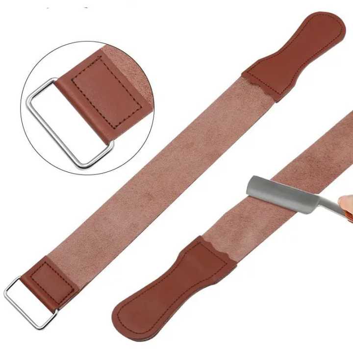 Genuine Leather Sharpening Strop Strap – Barber Razor & Knife Polishing ...
