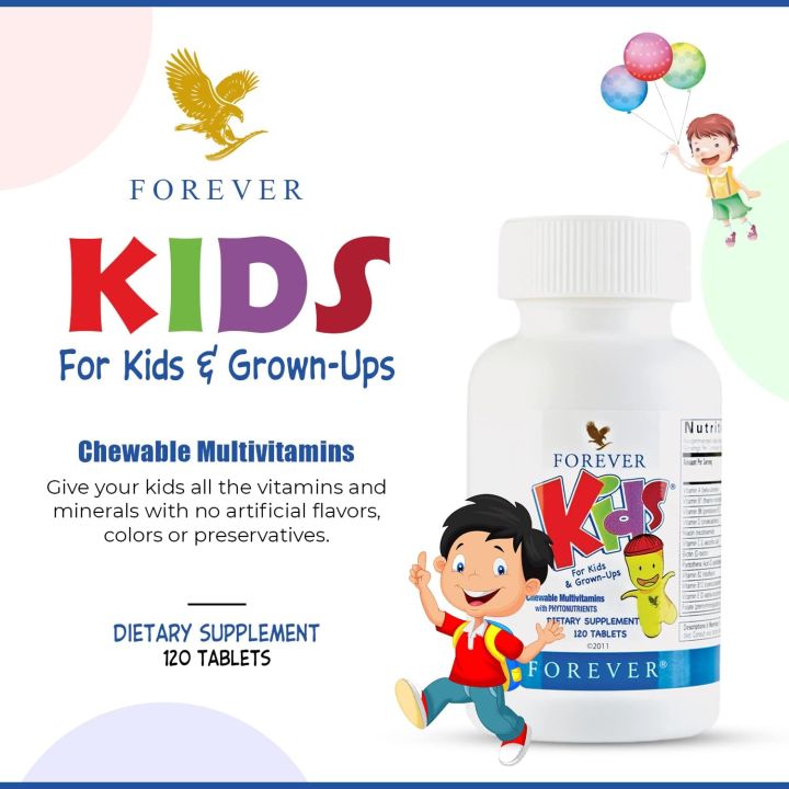 Forever Living - Kids Chewable Multivitamin - Grape Flavor for Healthy ...