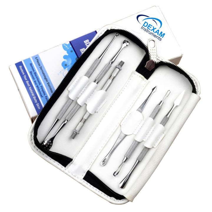 Dexam 6-pieces Professional Stainless Steel Dermatologist Kit White ...