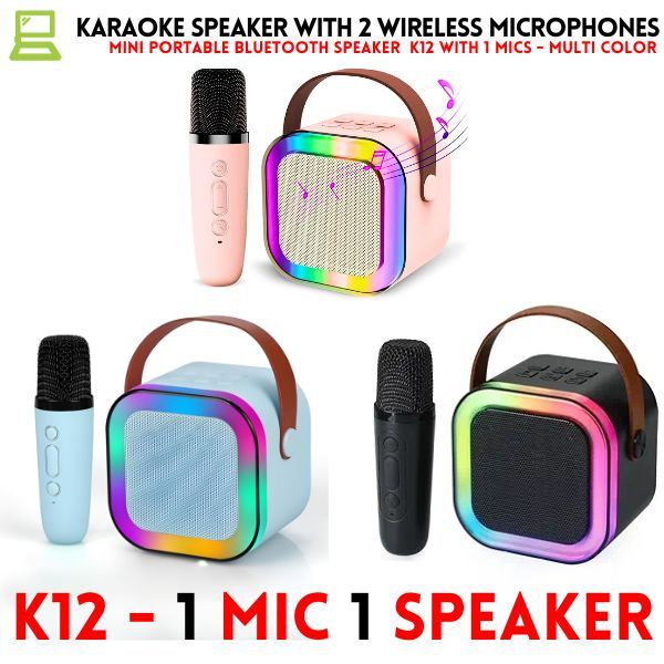 K12 Wireless Mic With Speaker - Single / Double RGB 7 Colour Dancing ...