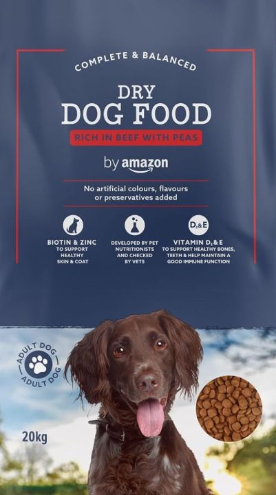 Complete Dry Dog Food for Adult Dogs, Rich in Beef with Peas, 500 grams ...